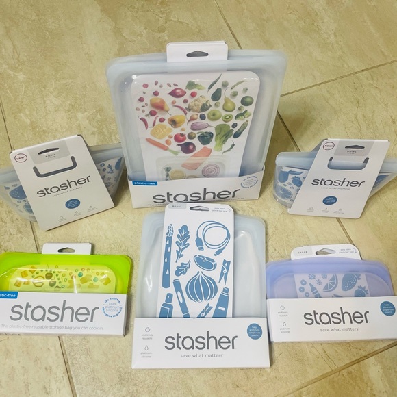 Stasher | Storage & Organization | Stasher Silicone Reusable 2 Gallon Flat Quart 22 Cup Bowl And ...